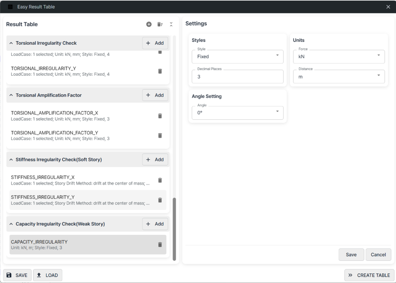 Easy Result Table – MIDAS Support