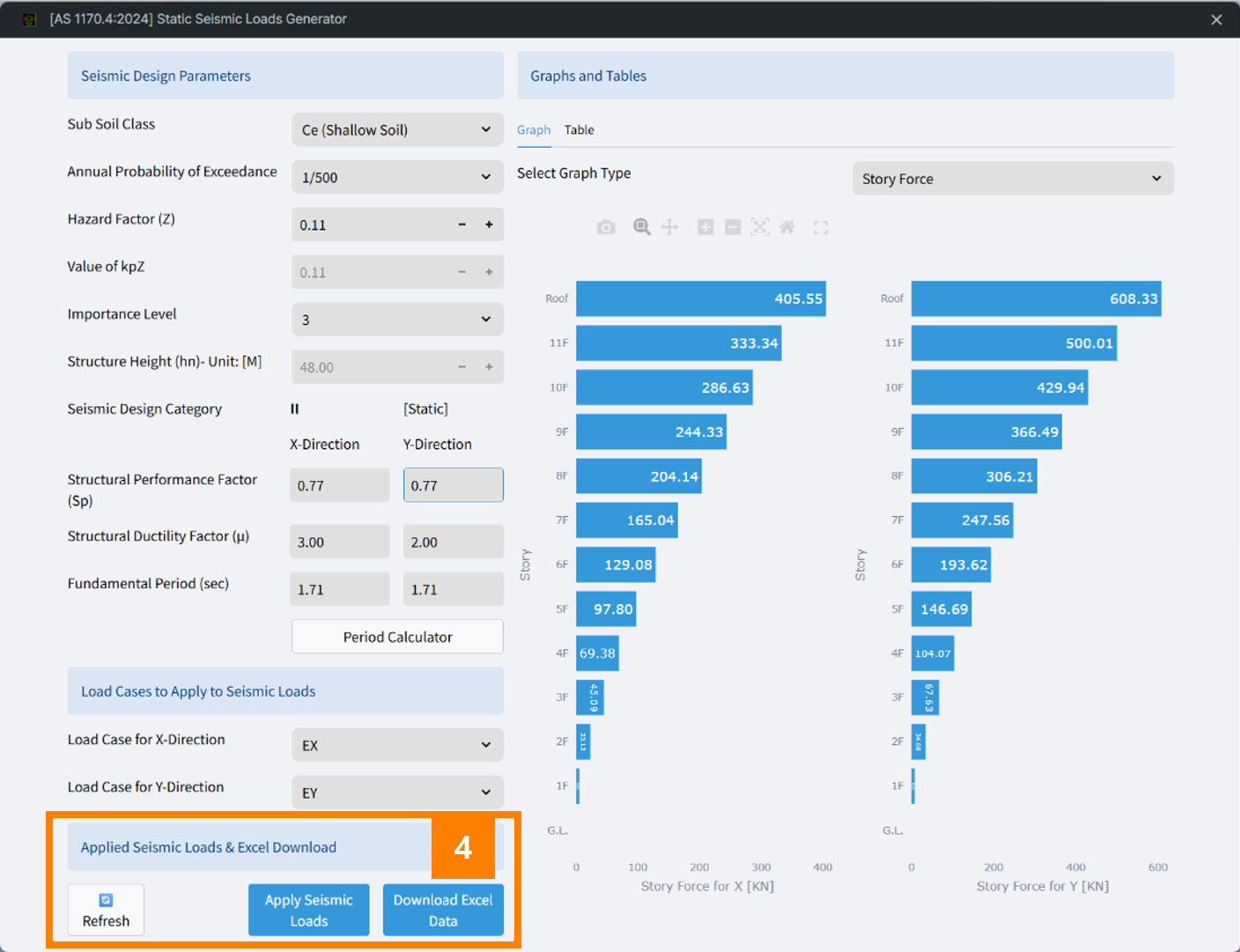 [AS 1170.4:2024] Static Seismic Loads Generator – MIDAS Support