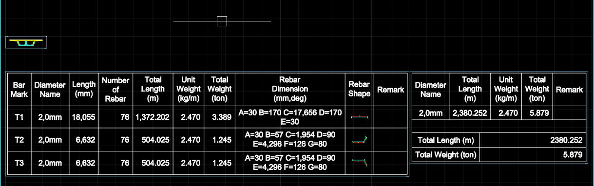 [CAD ID] How to create rebar schedule in CAD ID – MIDAS Support