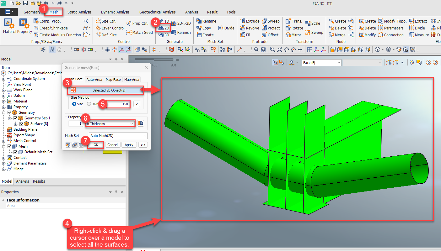 [FEA NX] Fatigue Analysis of a Truss Joint – MIDAS Support