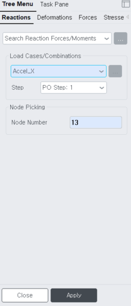 Search Reaction Forces Moments – MIDAS Support