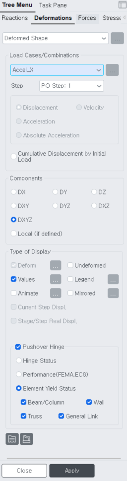 Deformed Shape – MIDAS Support