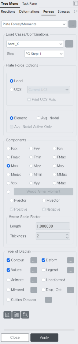 Plate Forces/Moments – MIDAS Support