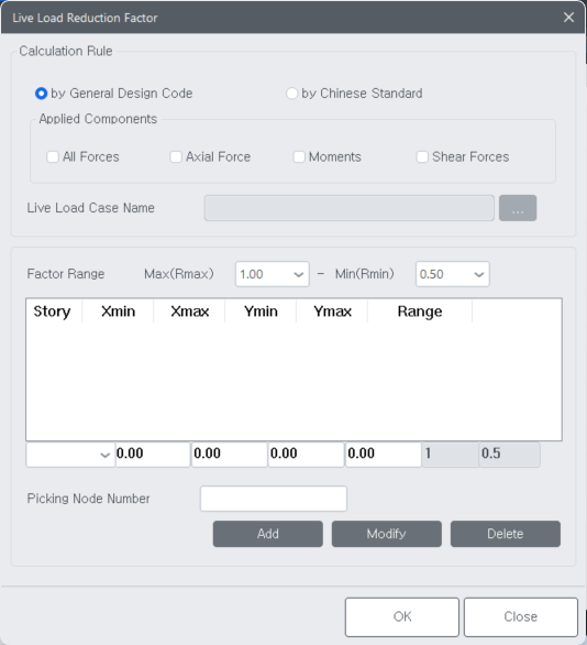 Live Load Reduction Factor – MIDAS Support