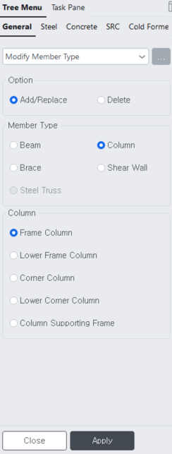 Modify Member Type – MIDAS Support