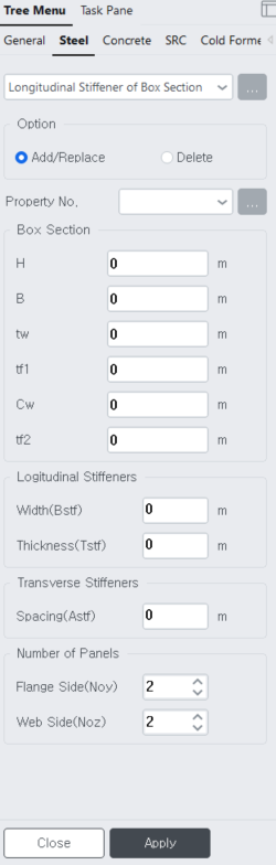 Longitudinal Stiffener of Box Section – MIDAS Support