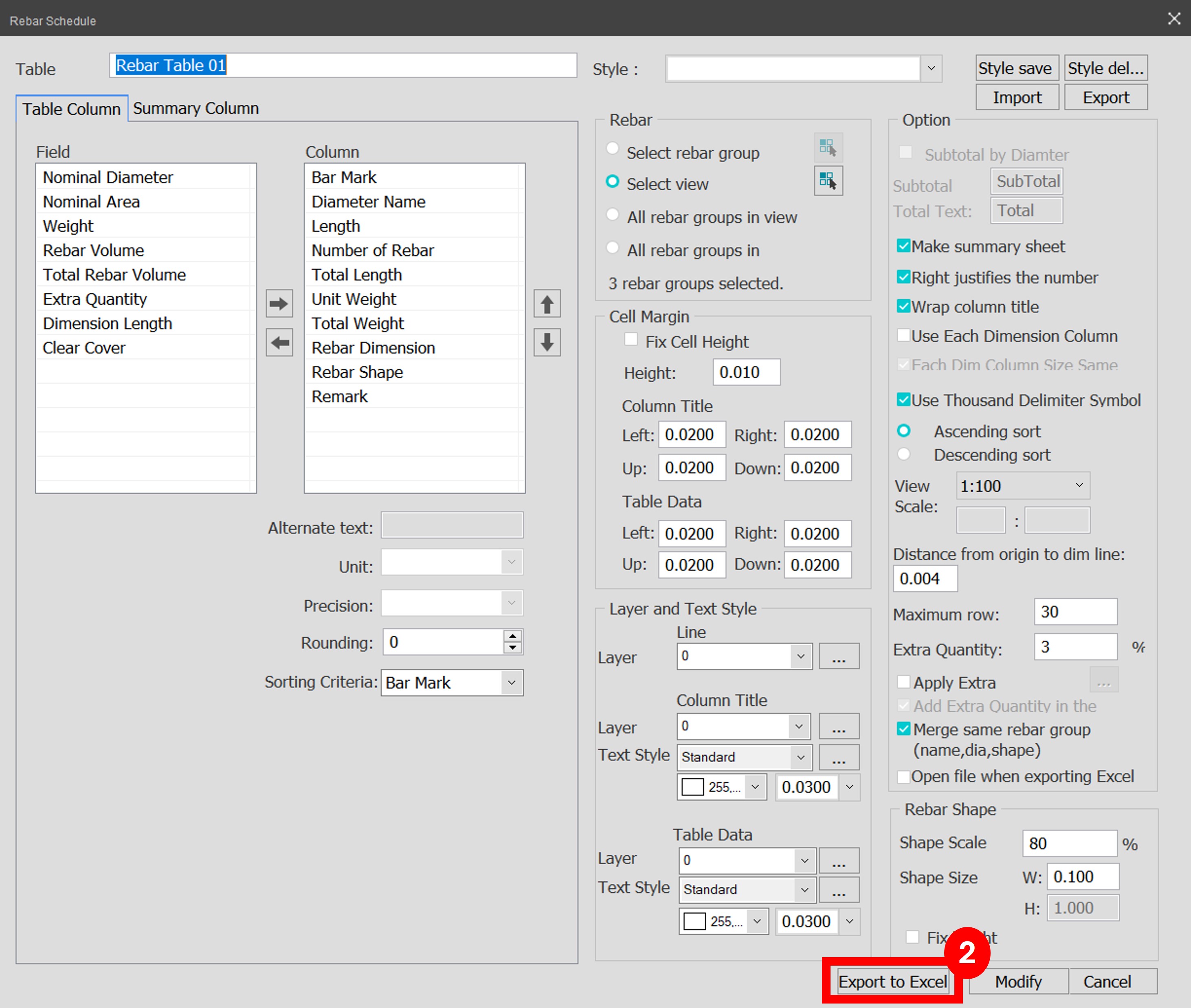 [CAD ID] How to export rebar schedule to excel in CAD ID? – MIDAS Support