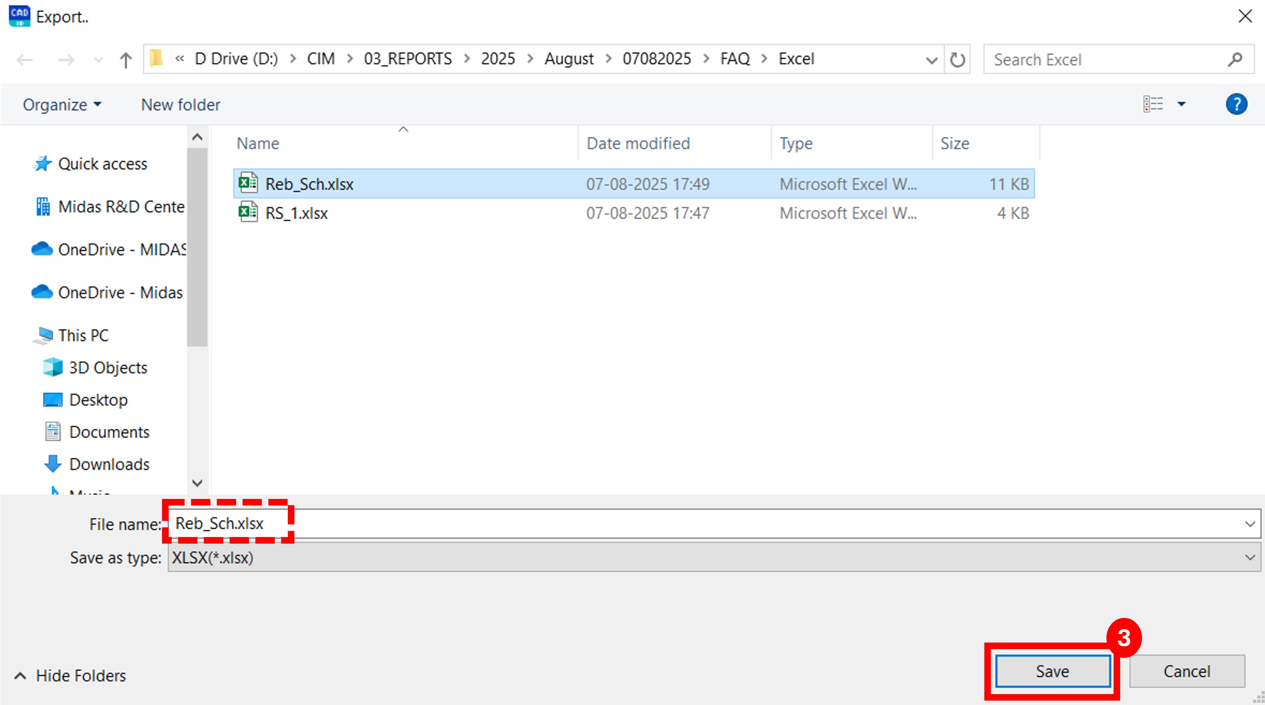 [CAD ID] How to export rebar schedule to excel in CAD ID? – MIDAS Support