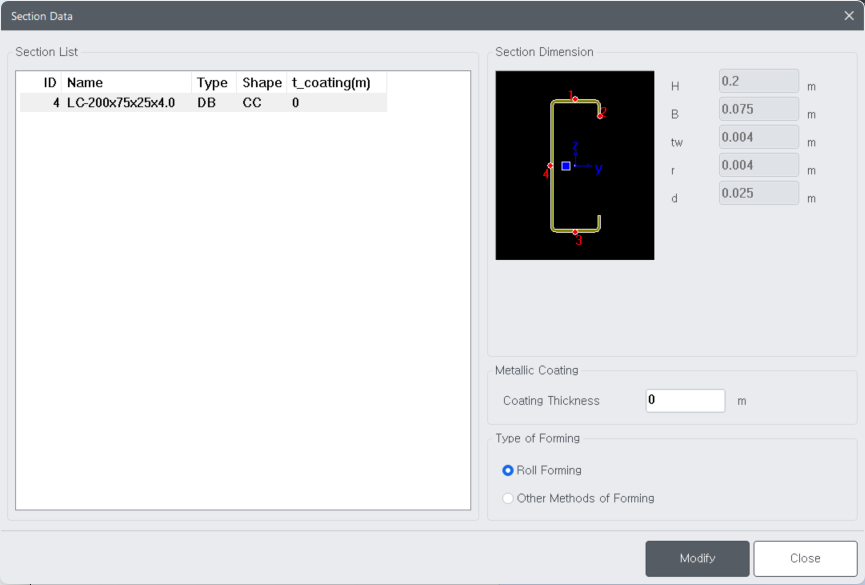 Section Data – MIDAS Support