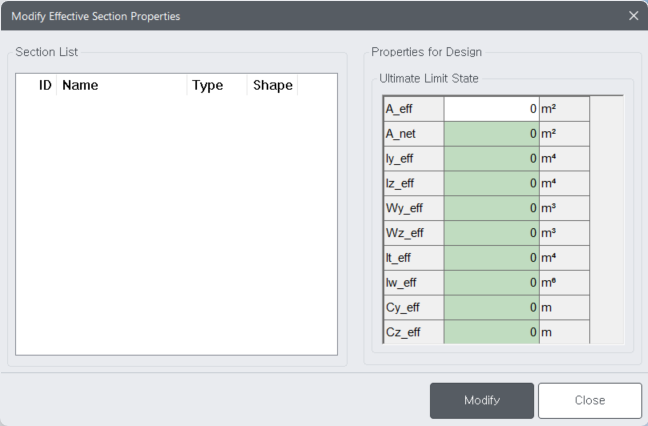 Modify Effective section Properties – MIDAS Support