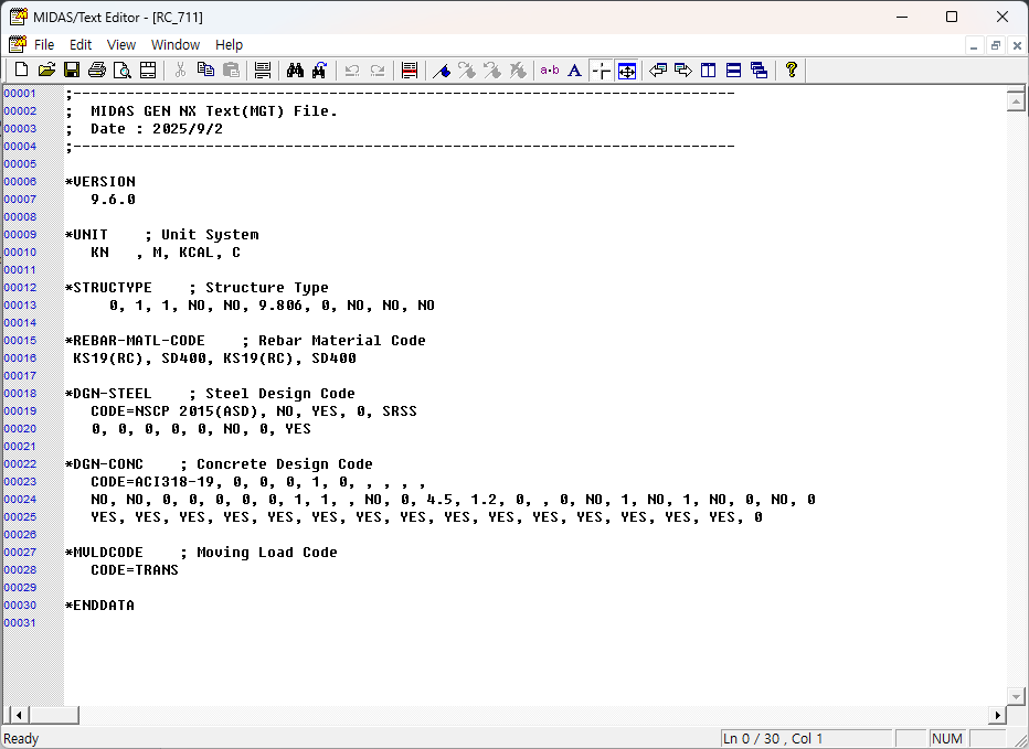 Export – MIDAS Support
