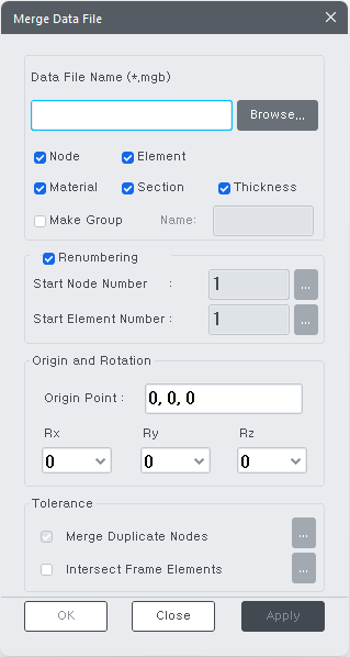 Merge Data File – MIDAS Support