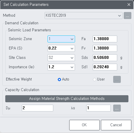 Set Calculation Parameters – MIDAS Support