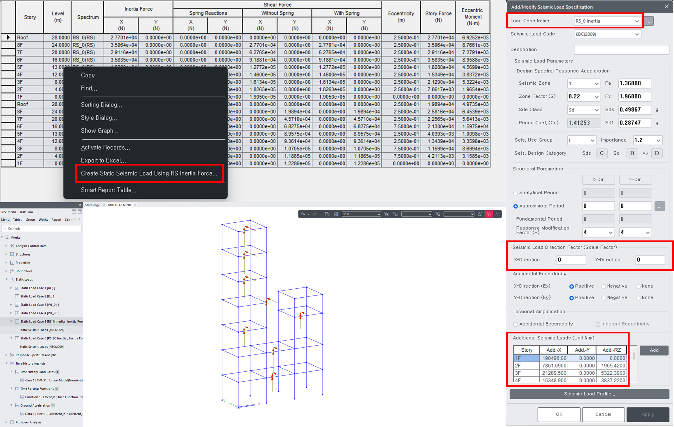 Story Shear(Response Spectrum Analysis) Table – MIDAS Support
