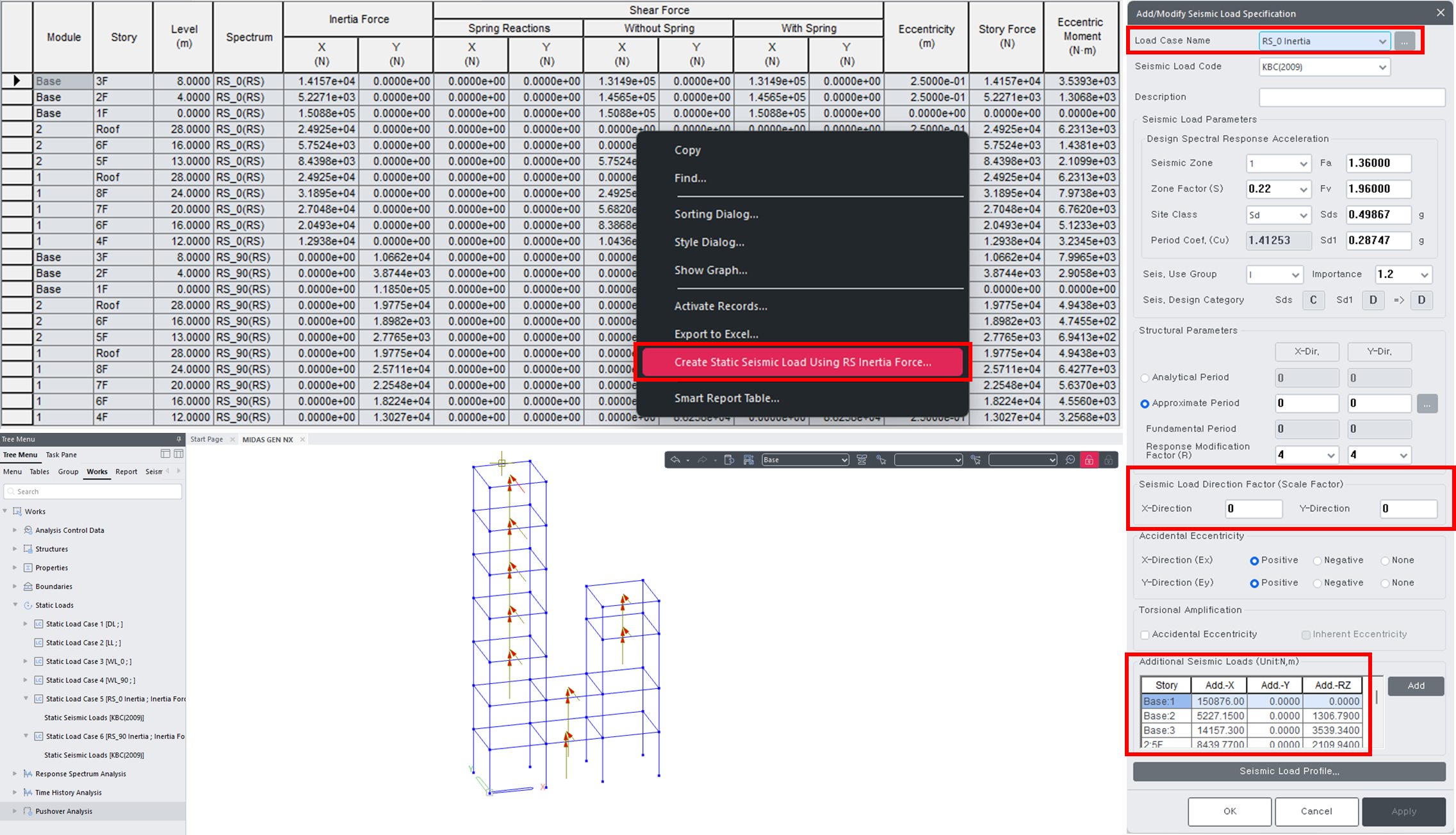 Story Shear(Response Spectrum Analysis) Table – MIDAS Support