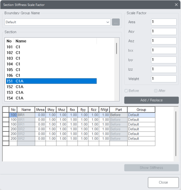 Generate Section Effective Stiffness – MIDAS Support
