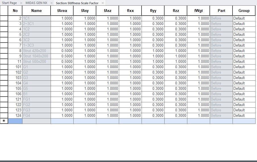 Generate Section Effective Stiffness – MIDAS Support