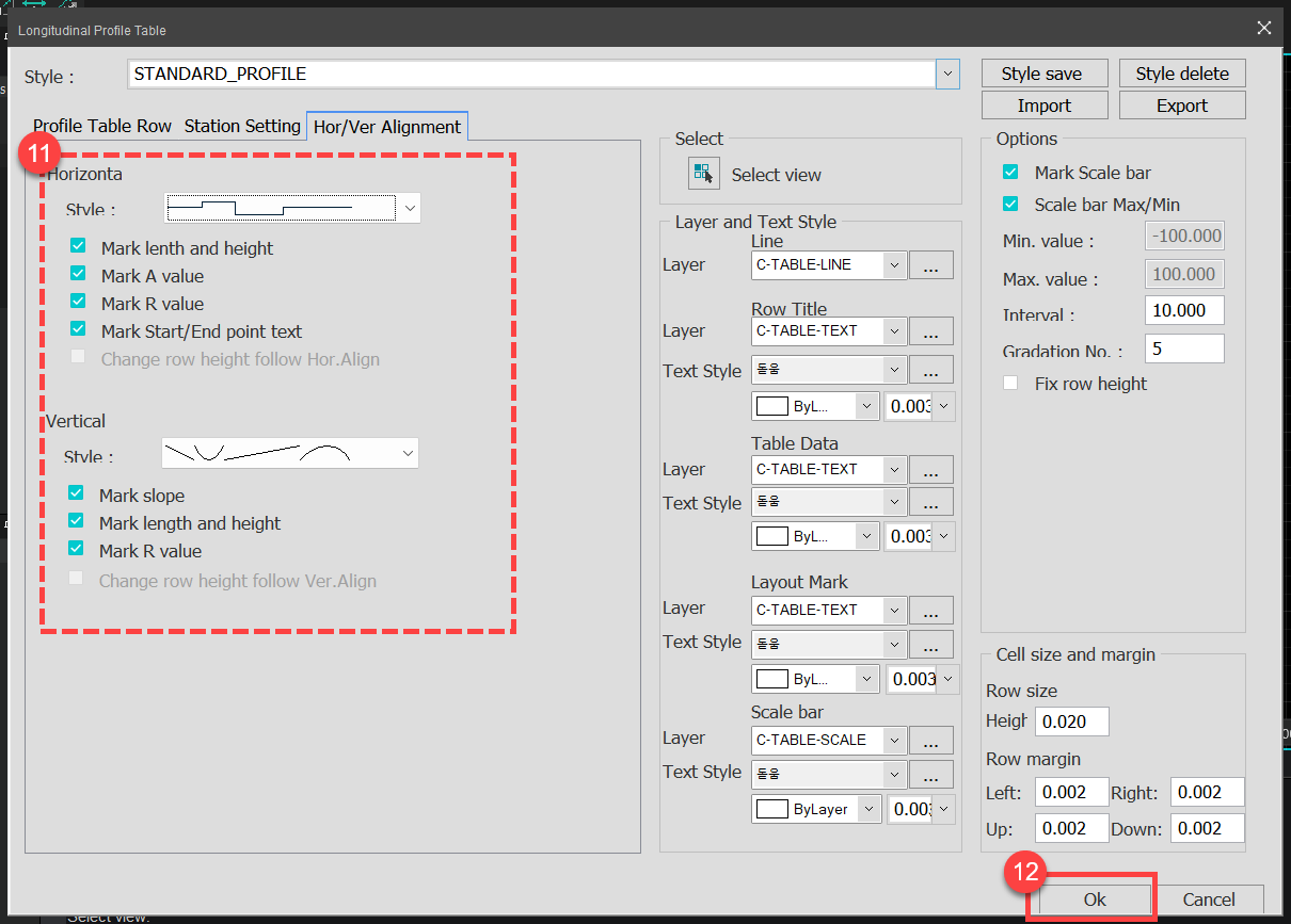 [CAD_ID] How to generate the longitudinal profile table in CAD ID? – MIDAS Support