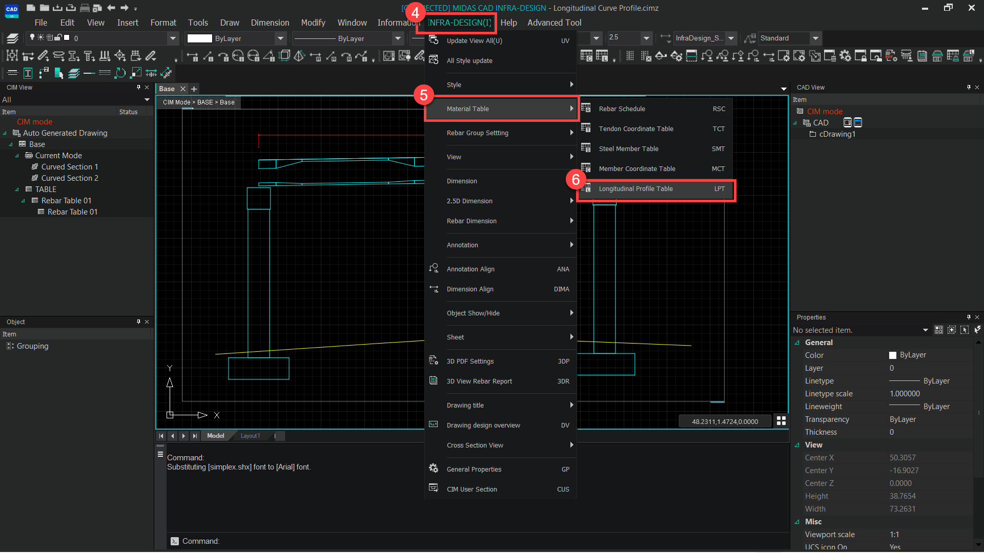 [CAD_ID] How to generate the longitudinal profile table in CAD ID? – MIDAS Support