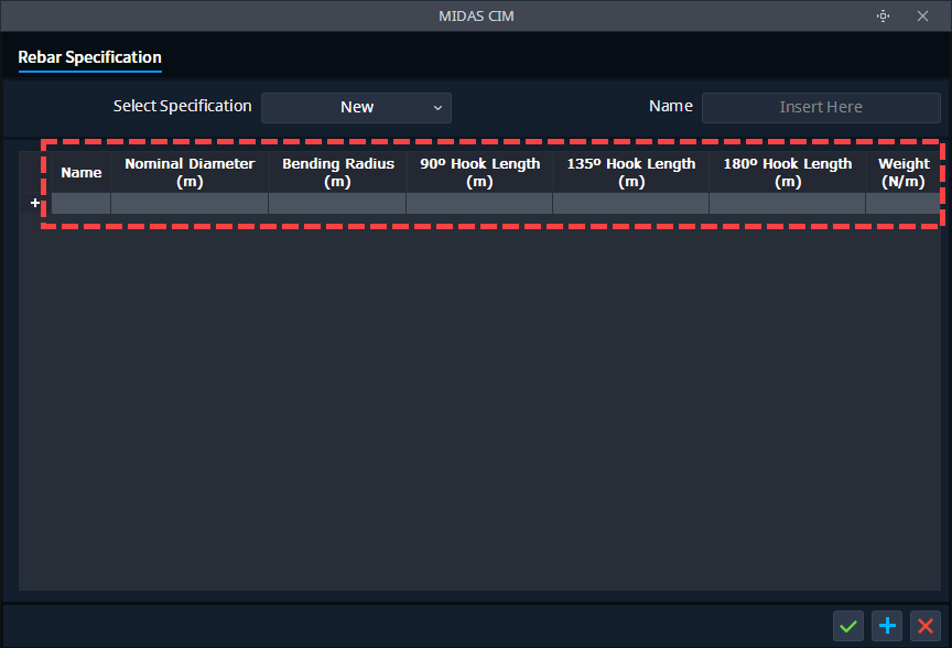 [CIM] How to create user-defined Rebar Specification in CIM? – MIDAS Support