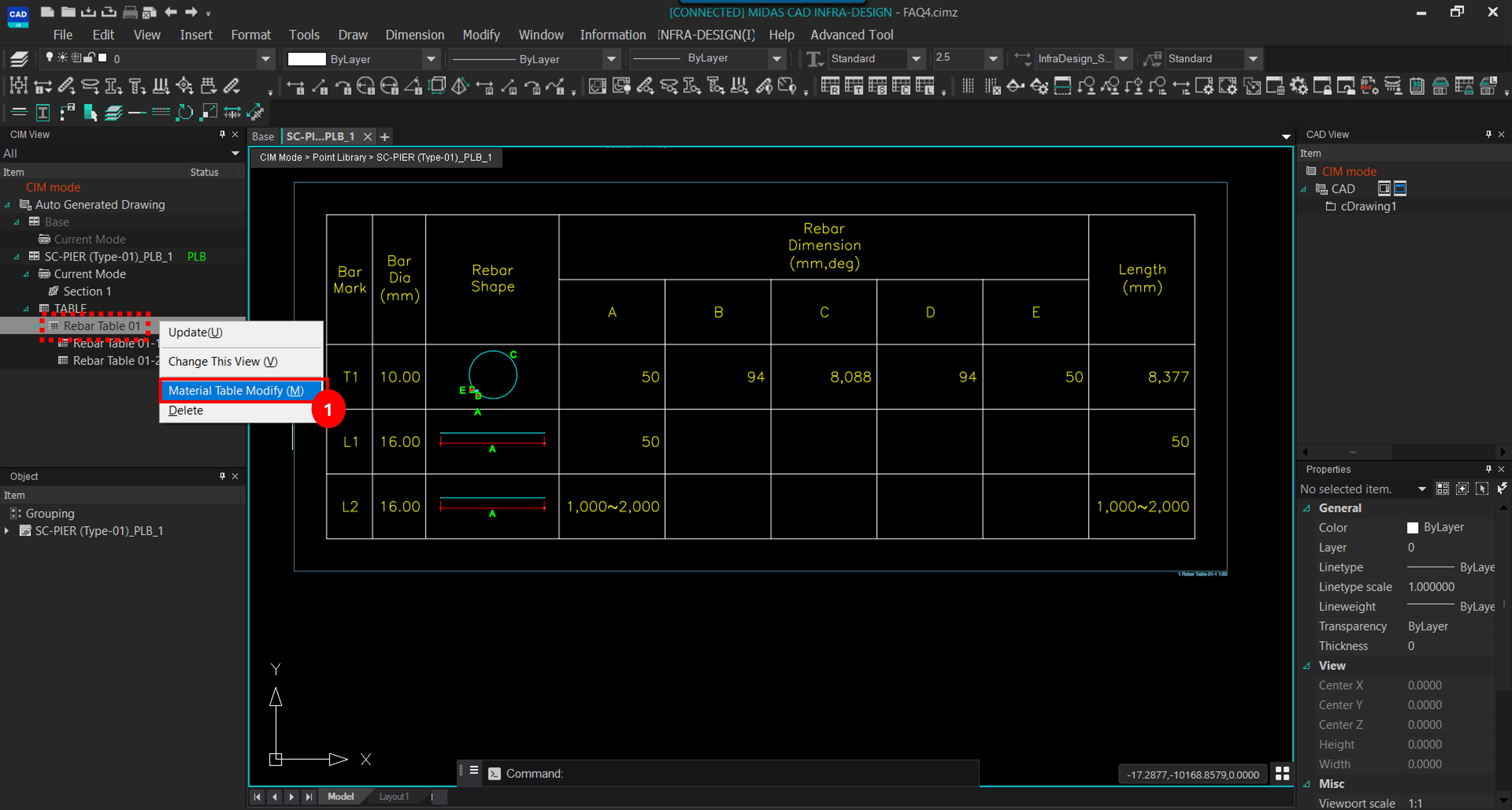 [CAD ID] How to modify the text of a rebar schedule? – MIDAS Support