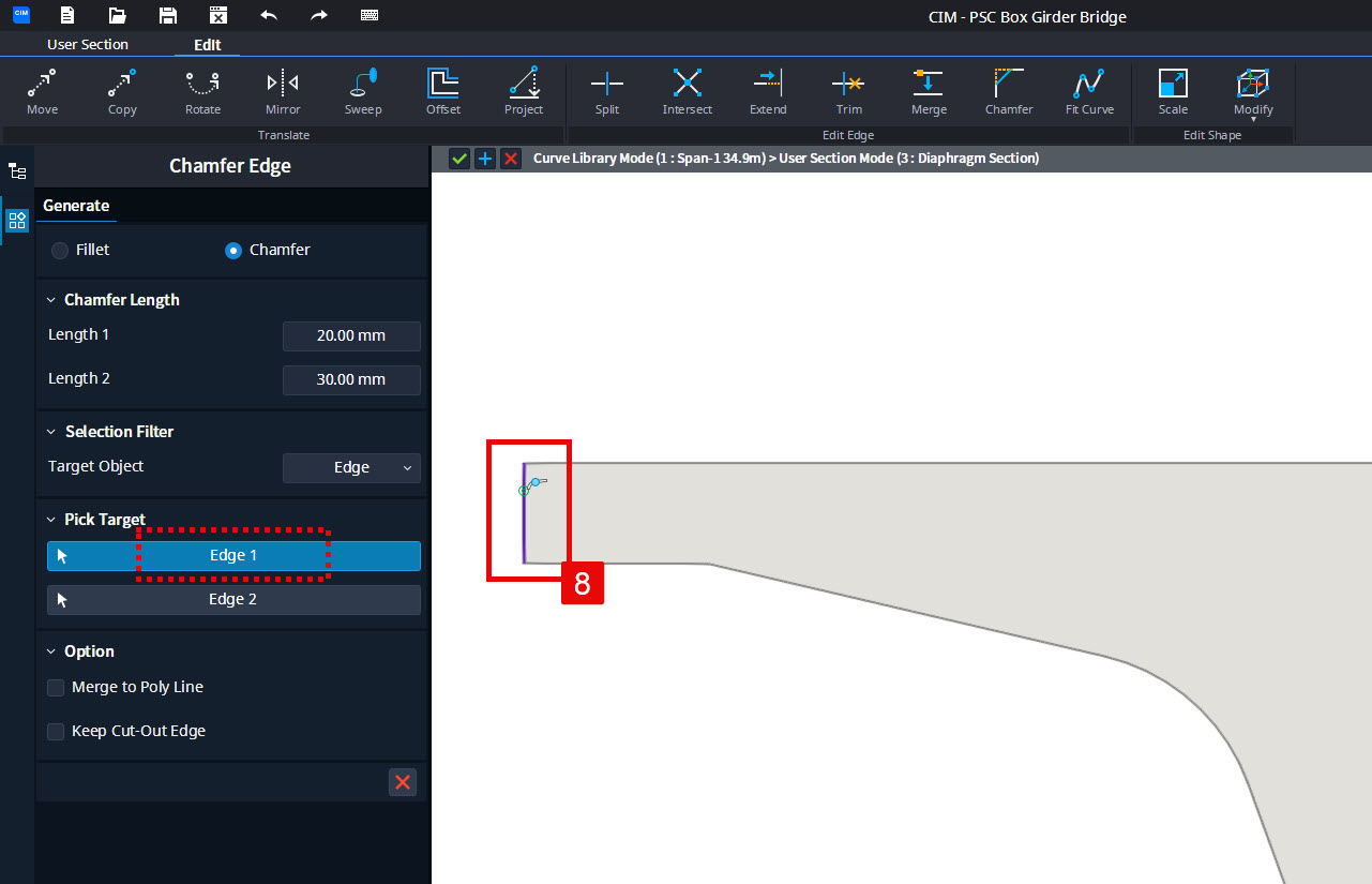 [CIM] How to chamfer the edges of a user section inside a library ...