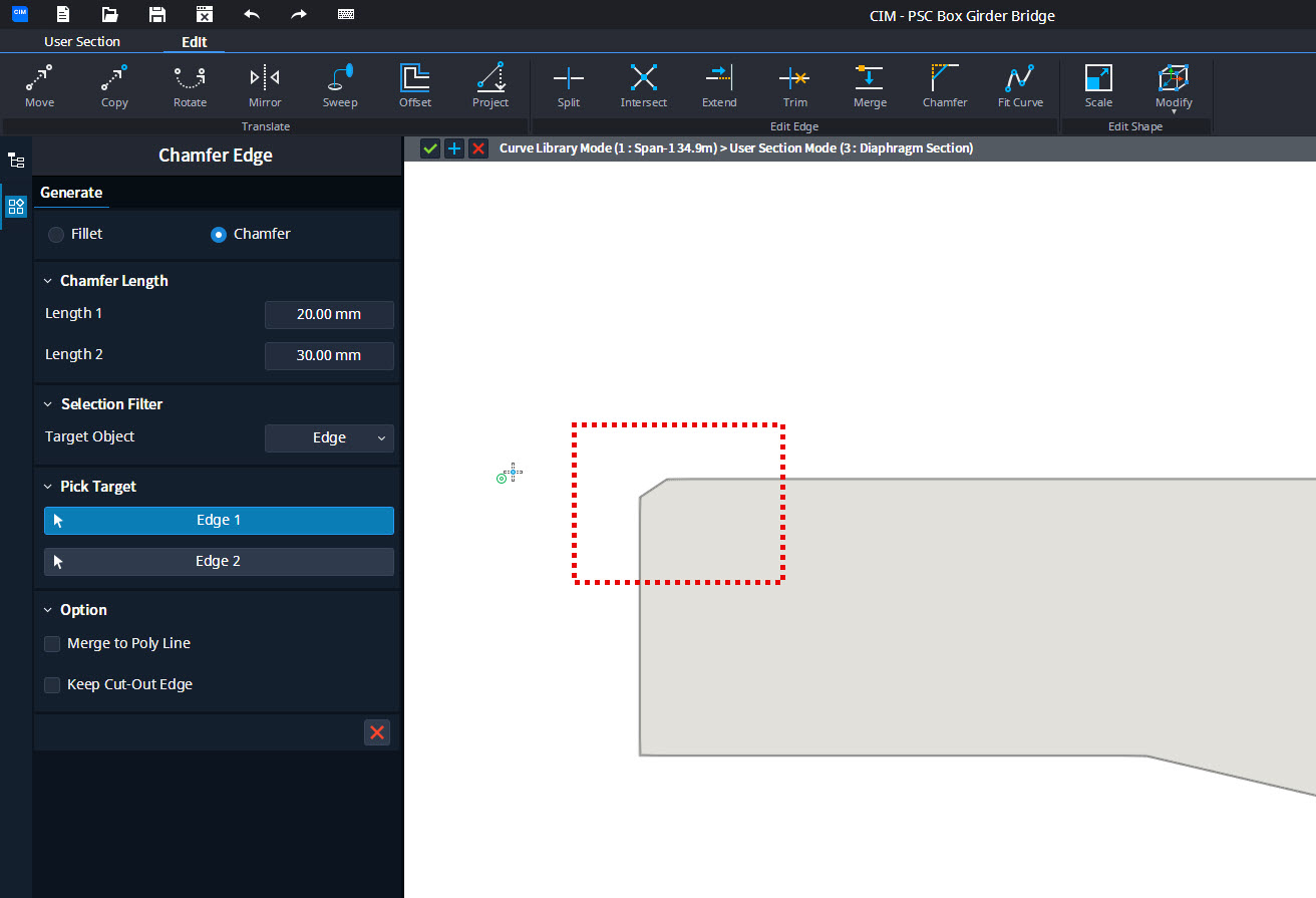 [CIM] How to chamfer the edges of a user section inside a library ...